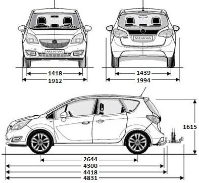 Opel Meriva B Masse