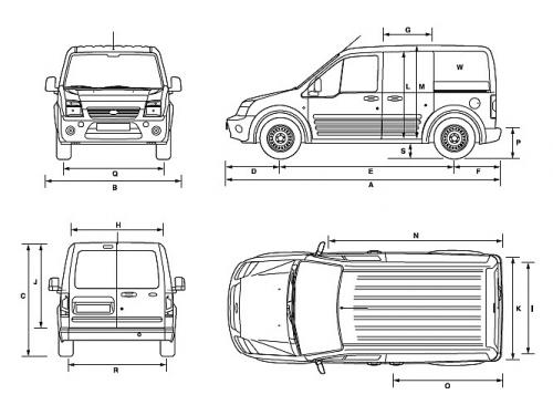 Ford Transit Connect I Van z podwójną kabiną SWB • Dane techniczne ...